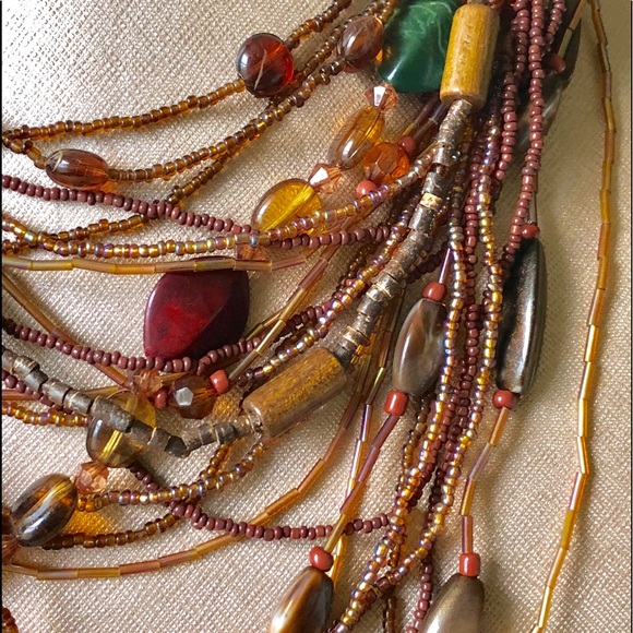 Jewelry | Runway Messy Looking Multi Strand Beaded Necklace | Poshmark